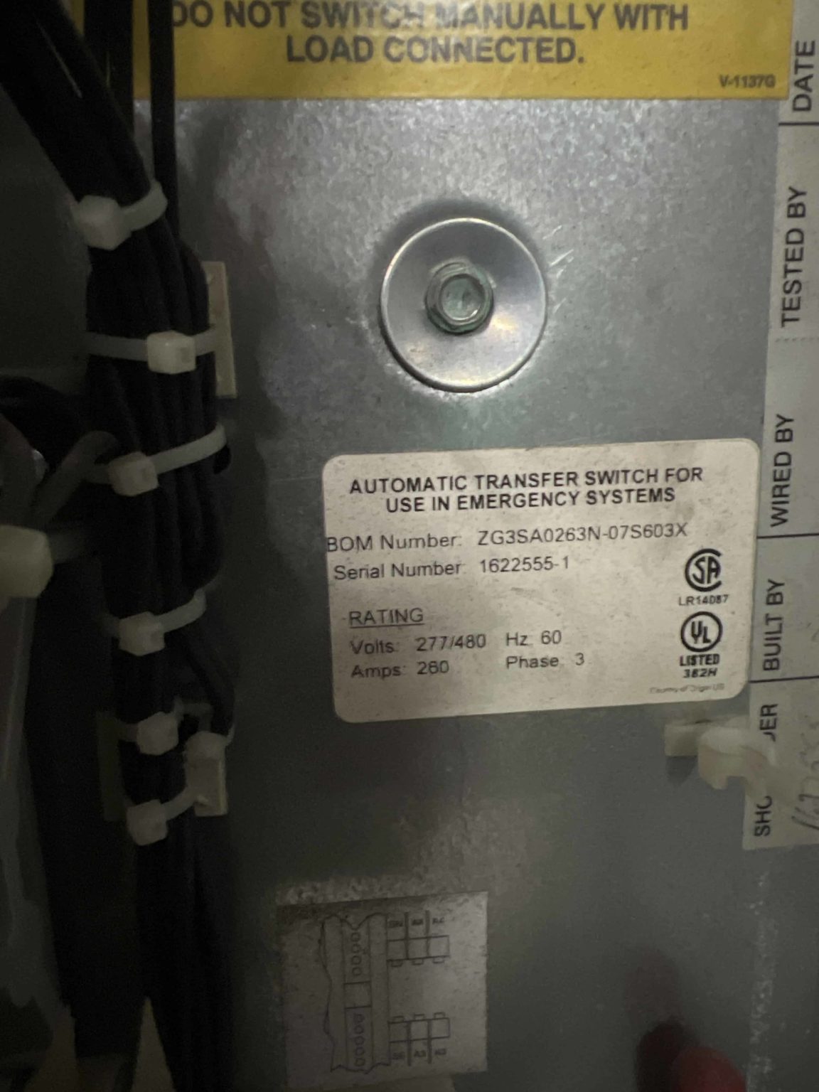 NEW 260A ABB Zenith NEMA3R 4 Pole Automatic Transfer Switch | CI Group