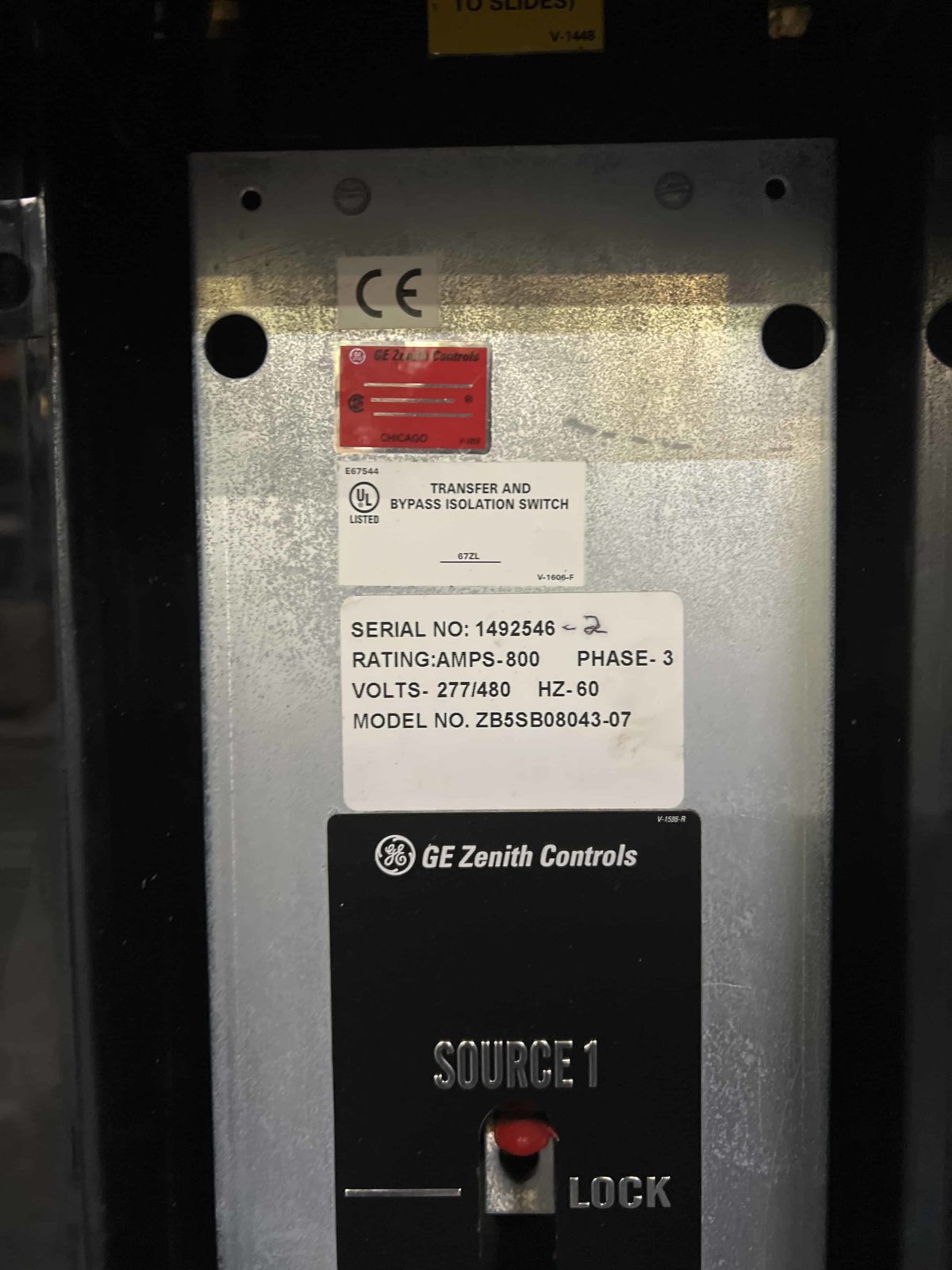 New 800A ABB Zenith NEMA3R 4 Pole Automatic Transfer Switch