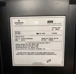 ASCO 7000 Series 800A 208V ISO Bypass ATS | CI Group