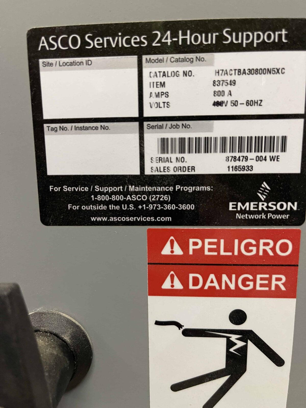ASCO 7000 Series 800A 208V ISO Bypass ATS | CI Group