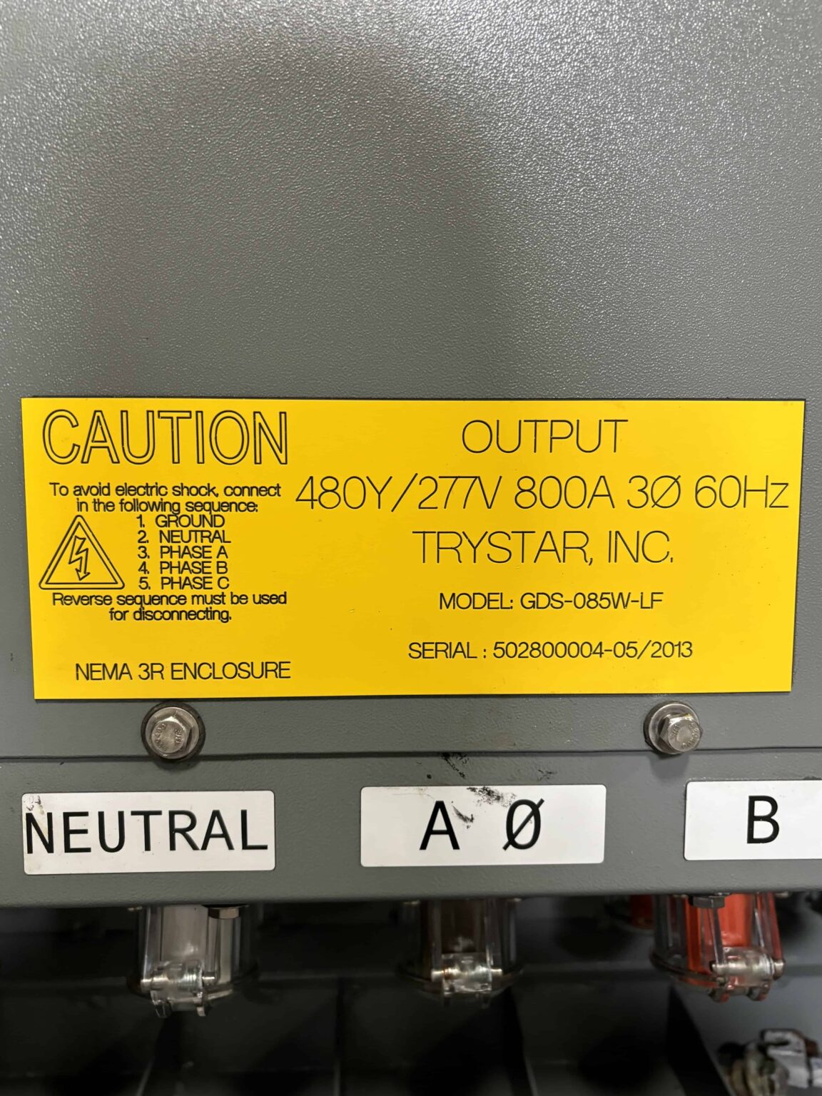 Trystar 800A 480V Generator Docking Station With Camlocks | CI Group