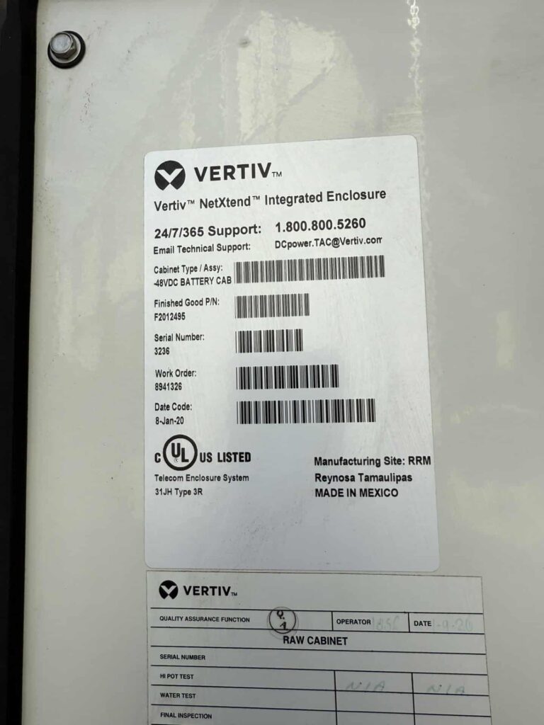 Vertiv -48V DC Battery Cabinet | CI Group